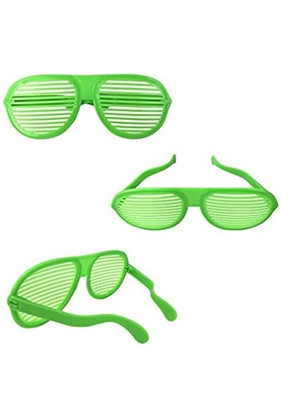 Ozcmax Yeşil Renk Mega Boy Jumbo Panjur Şekilli Parti Gözlüğü