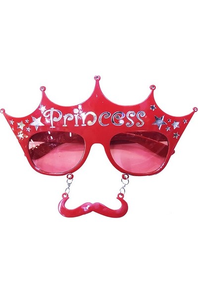 Ozcmax Kırmızı Renk Prenses Yazılı Bıyıklı Parti Gözlüğü Ozcmax Kırmızı Renk Prenses Yazılı Bıyıklı Parti Gözlüğü