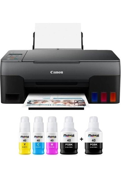 Canon Pıxma G2420 Tanklı Yazıcı Tarayıcı Fotokopi USB A4 +Ink Bk