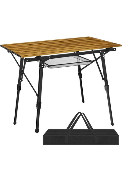 Funky Chaırs Elite Xl Alüminyum Teleskopik Ayaklı Kamp Piknik Masası - Ahşap Desen