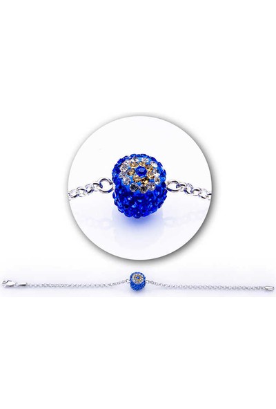 Ozc Max Gümüş Nazar Topu Bayan Bileklik