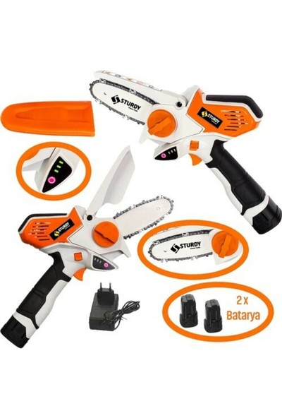 Sturdy Powerfull Saw Vr-X Brushless Li-On Akülü Dal Kesme Testere Bıçkı Makinası Çift Akülü Sturdy Powerfull Saw Vr-X Brushless Li-On Akülü Dal Kesme Testere Bıçkı Makinası Çift Akülü