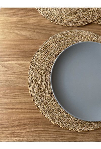 Zamia Concept Amerikan Servis Hasır Örgülü Supla 4'lü Zamia Concept Amerikan Servis Hasır Örgülü Supla 4'lü