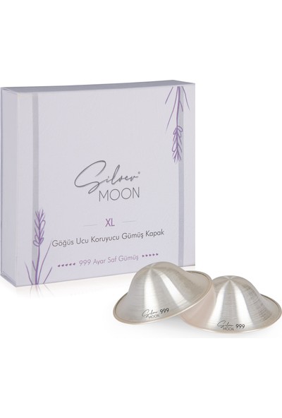 Silver Moon 999 XL Gümüş Kapak Göğüs Ucu Koruyucu Saf 999 Ayar