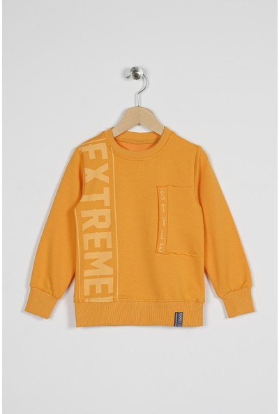 Zepkids Erkek Çocuk Extremely Baskılı Cep Detaylı Sweatshirt 5-9 Yaş