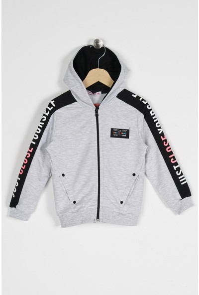 Zepkids Kız Çocuk Arma Kapüşonlu Fermuarlı Hırka 3-12 Yaş