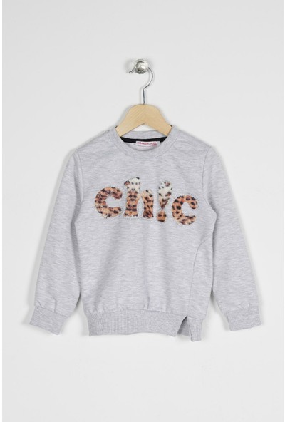 ZepkidsKız Çocuk Chic İşlemeli Uzun Kol Sweatshirt 3-7 Yaş