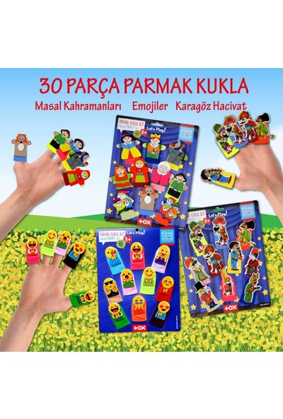 Tox 3 Set - 30 Parça Tox Masal Kahramanları, Karagöz Hacivat ve Emojiler Parmak Kukla T225 T106 T224 Tox 3 Set - 30 Parça Tox Masal Kahramanları, Karagöz Hacivat ve Emojiler Parmak Kukla T225 T106 T224