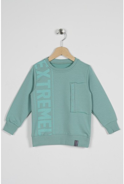 Zepkids Erkek Çocuk Extremely Baskılı Cep Detaylı Sweatshirt 5-9 Yaş