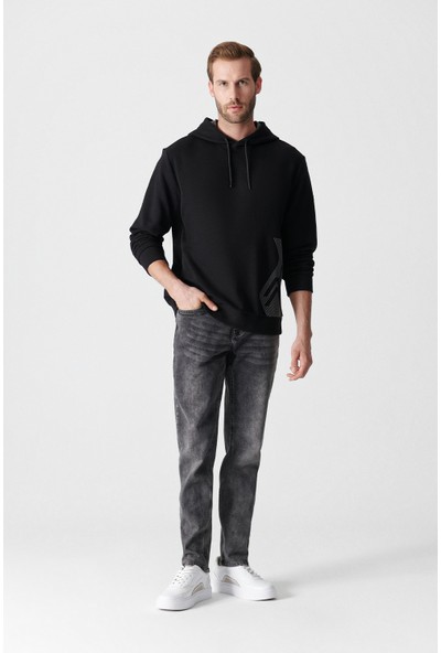 Avva Erkek Gri Slim Fit Jean Pantolon A12Y3545
