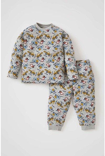 DeFacto Erkek Bebek  Desenli Uzun Kollu Pamuklu Pijama Takım V4166A221WN DeFacto Erkek Bebek  Desenli Uzun Kollu Pamuklu Pijama Takım V4166A221WN