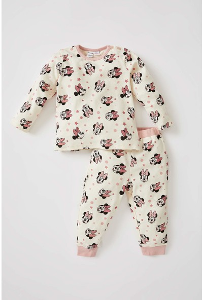 DeFacto Kız Bebek Minnie Mouse Lisanslı Uzun Kollu Pamuklu Pijama Takımı V4387A221AU DeFacto Kız Bebek Minnie Mouse Lisanslı Uzun Kollu Pamuklu Pijama Takımı V4387A221AU