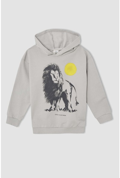 DeFacto Erkek Çocuk Oversize Hayvan Desenli Kapüşonlu Baskılı Sweatshirt W4306A621AU DeFacto Erkek Çocuk Oversize Hayvan Desenli Kapüşonlu Baskılı Sweatshirt W4306A621AU
