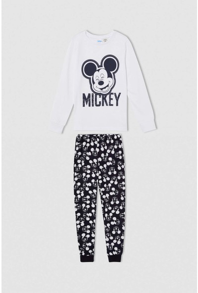 DeFacto Erkek Çocuk Mickey Mouse Lisanslı Pamuklu Uzun Kollu Pijama Takım W2829A621WN DeFacto Erkek Çocuk Mickey Mouse Lisanslı Pamuklu Uzun Kollu Pijama Takım W2829A621WN