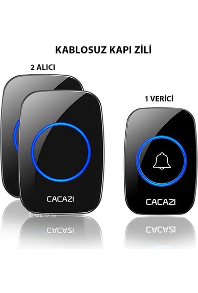 Azemax Kablosuz Kumandalı Kapı Zili 2 Buton 1 Alıcı 300M Mesafe 60ZIL Azemax Kablosuz Kumandalı Kapı Zili 2 Buton 1 Alıcı 300M Mesafe 60ZIL