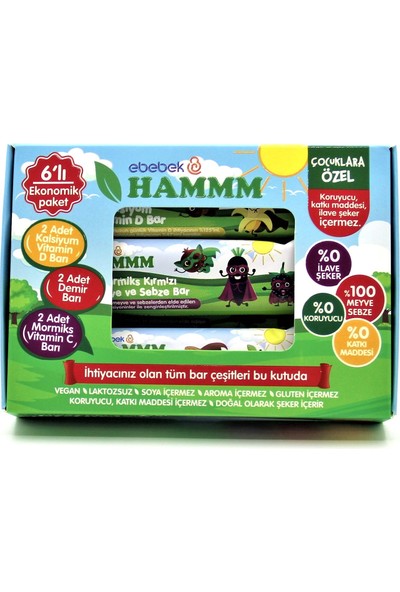 Hammm Bar 6'lı Set (Karışık ) 168 gr