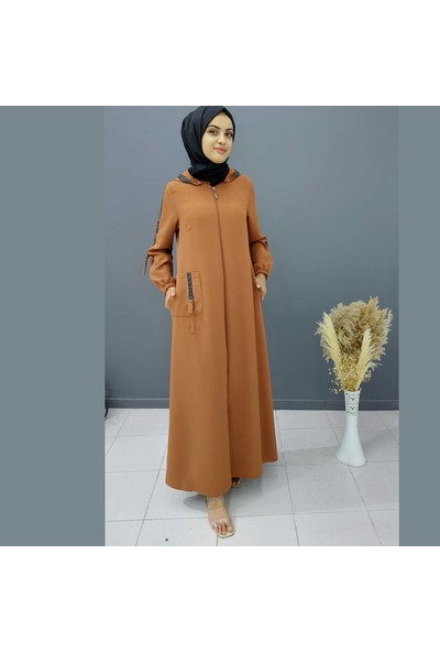 Fahrettin Moda 5119 Taba Kapüşonlu Spor Ferace Fahrettin Moda 5119 Taba Kapüşonlu Spor Ferace