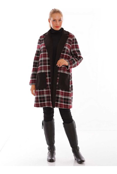 Fahrettin Moda 202074 Bordo Ekose Cep Detaylı Kaban Fahrettin Moda 202074 Bordo Ekose Cep Detaylı Kaban