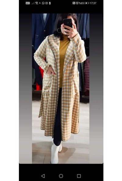 Fahrettin Moda 9849 Gri Ekoseli Kaban