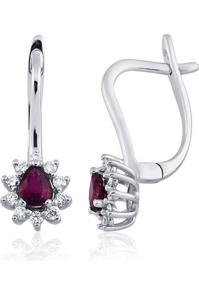 Parle Jewellery Pırlantalı Estela Yakut Kadın Küpe