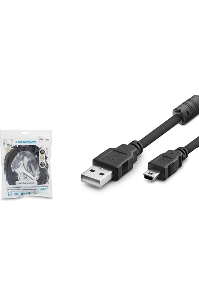 Hadron HDX7523 Kablo USB To Mini USB 3m Siyah