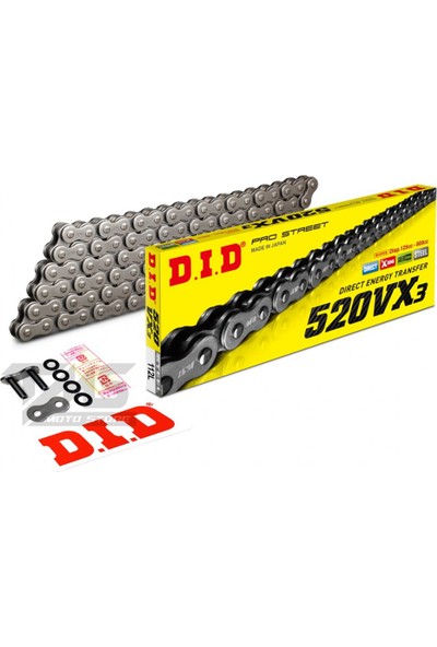 DID 520Vx3-114L X-Rıngli Çelik Zincir Nc750 S/X Nc700 S/X Yzf-R25 DID 520Vx3-114L X-Rıngli Çelik Zincir Nc750 S/X Nc700 S/X Yzf-R25