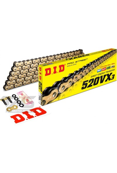 Dıd 520VX3-108L X-Rıngli Gold Zincir Pulsar CBR250 Dıd 520VX3-108L X-Rıngli Gold Zincir Pulsar CBR250