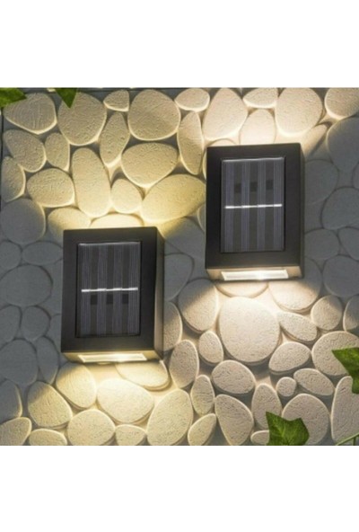 Solar Çift Taraflı Bahçe Duvar Lambası 2 Adet Solar Çift Taraflı Bahçe Duvar Lambası 2 Adet