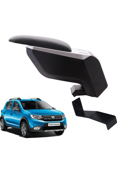 3 Tıkla Dacia Sandero Stepway 2020 Delmesiz Çelik Ayaklı Gri-Siyah Kolçak Kol Dayama 3 Tıkla Dacia Sandero Stepway 2020 Delmesiz Çelik Ayaklı Gri-Siyah Kolçak Kol Dayama