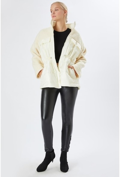 Fever Kadın Elyaflı Kürklü Mont Fever Kadın Elyaflı Kürklü Mont