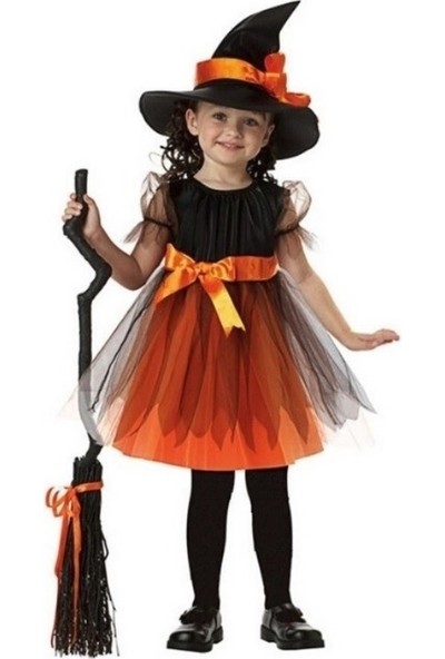 Tahtakale Marketi Halloween Çocuk Cadı Kostümü Turuncu Cadı Kıyafeti Tahtakale Marketi Halloween Çocuk Cadı Kostümü Turuncu Cadı Kıyafeti