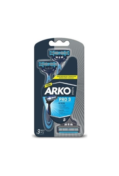Arko Men T3 Pro 3 Bıçaklı Tıraş Bıçağı 3 Lü