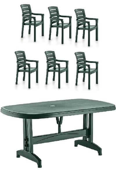 Holiday Nova 90X150 Yeşil Masa Takımı | 6 Koltuk Holiday Nova 90X150 Yeşil Masa Takımı | 6 Koltuk