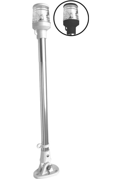 Saray Işıklı Bayrak Direği Boy:60 cm 12 V Siyah