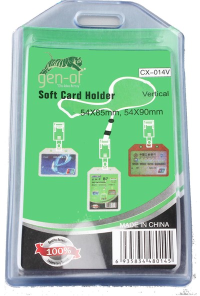 Gen-of Yumuşak Yaka Kartı Holder Tutucu 54 x 85 mm
