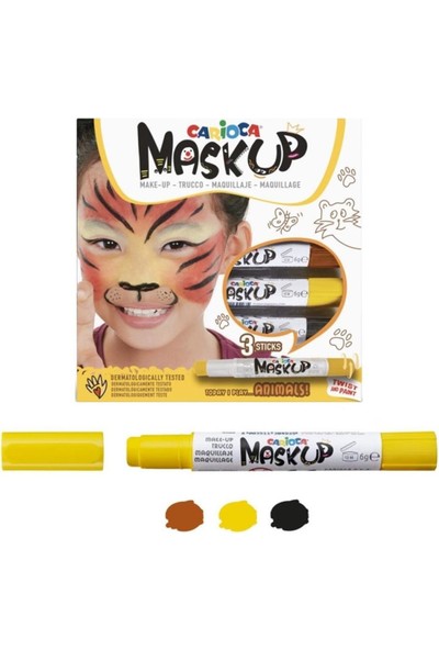 Carioca Mask Up Yüz Boyası 3 Renk Animals Carioca Mask Up Yüz Boyası 3 Renk Animals