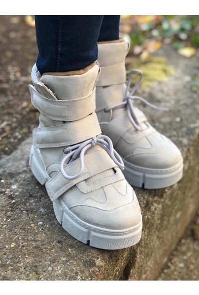 Rossetto Shoes Rea Kadın Nubuk Deri Bağcıklı Cırtlı Içi Sıcak Astarlı Bot