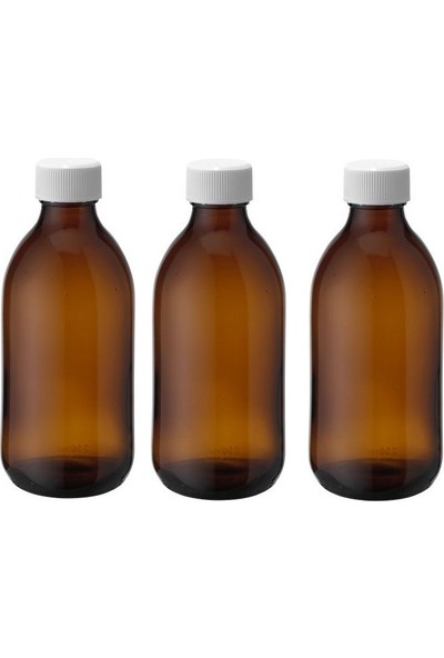 Plazma Amber Cam Şişe Kapaklı 250 ml x 3 Adet