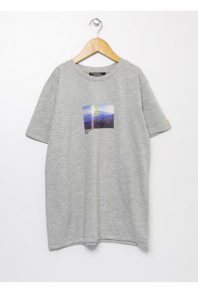 National Geographic Italyboy Bisiklet Yaka Kısa Kollu Baskılı Gri Melanj Erkek Çocuk T-Shirt National Geographic Italyboy Bisiklet Yaka Kısa Kollu Baskılı Gri Melanj Erkek Çocuk T-Shirt