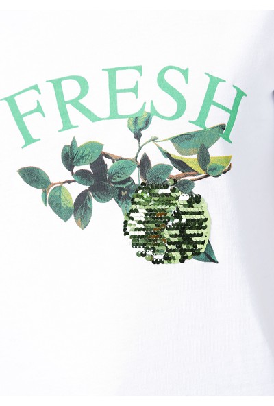 Limon Bisiklet Yaka Regular Fit Kadın T-Shirt Limon Bisiklet Yaka Regular Fit Kadın T-Shirt