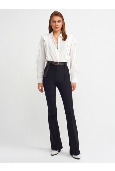 Dilvin 7962 Ispanyol Paça Pantolon-Siyah