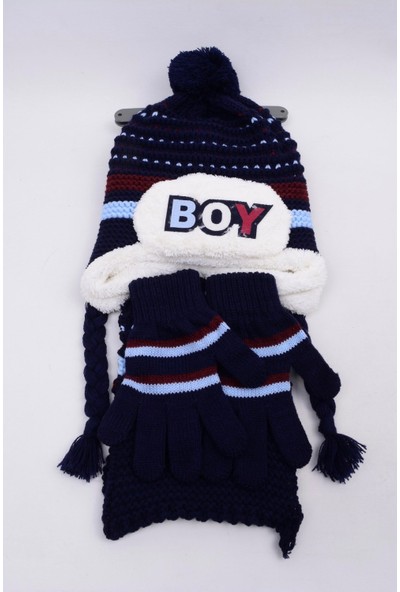 mercantoptan 3-7 Yaş 3'lu Cocuk Atkı Bere Eldiven Set