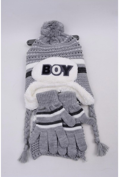 mercantoptan 3-7 Yaş 3'lu Cocuk Atkı Bere Eldiven Set