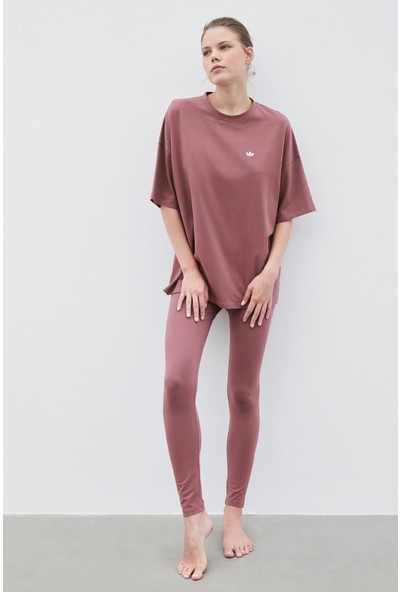 Penti Mor Relax Burgundy Lotus Tayt Pijama Takım Penti Mor Relax Burgundy Lotus Tayt Pijama Takım