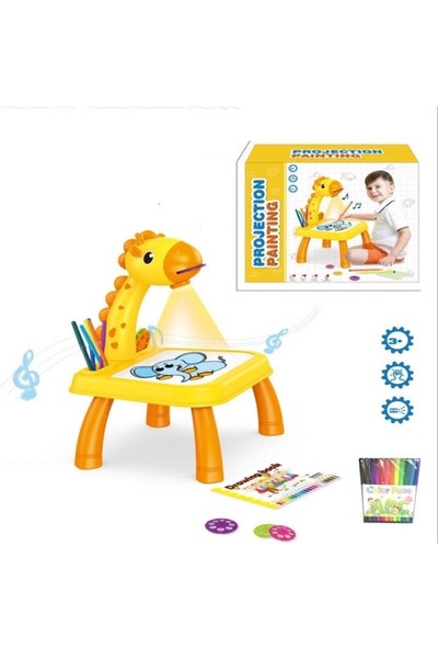 Easytoys Çocuk Boyama Çizim Eğitim Masası Oyucak - Sarı (Yurt Dışından)