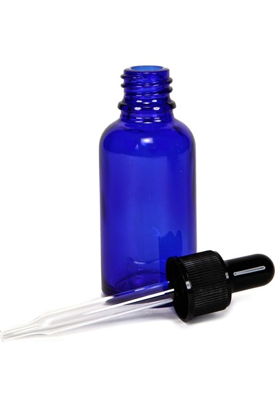 Plazma Cam Damlalıklı Mavi Cam Şişe 50 ml