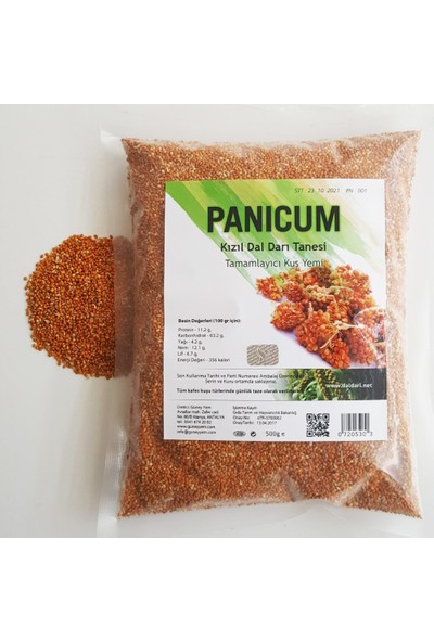 Dal Darı Net Kızıl Dal Darı Tanesi 500 gr Panicum