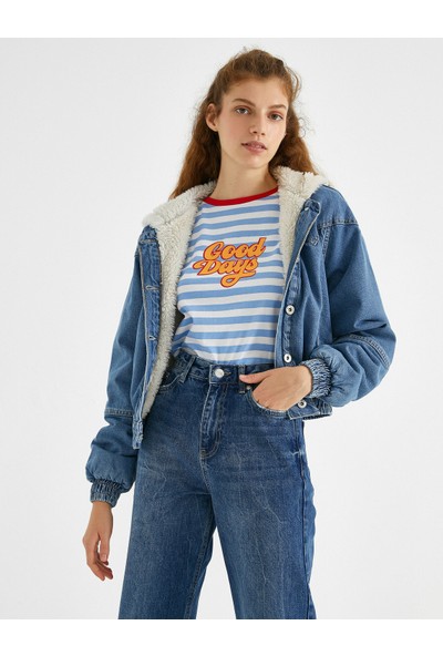 Koton Kapüsonlu Dügmeli Içi Pelus Kot Ceket Koton Kapüsonlu Dügmeli Içi Pelus Kot Ceket