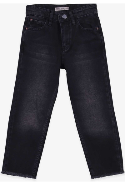 Breeze Kız Çocuk Kot Pantolon Paçası Püsküllü Siyah (10-14 Yaş)