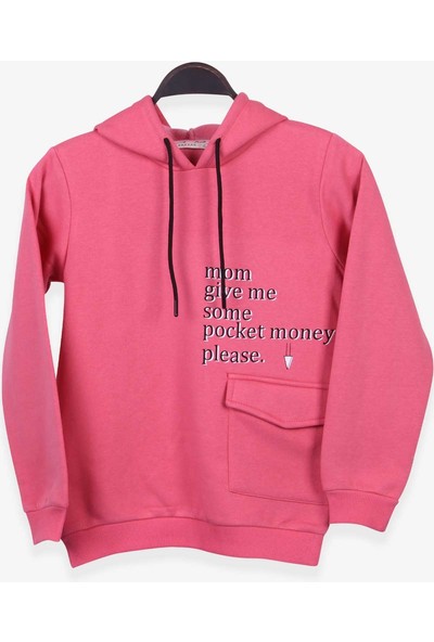 Breeze Kız Çocuk Sweatshirt Kapüşonlu Mercan (10-14 Yaş)